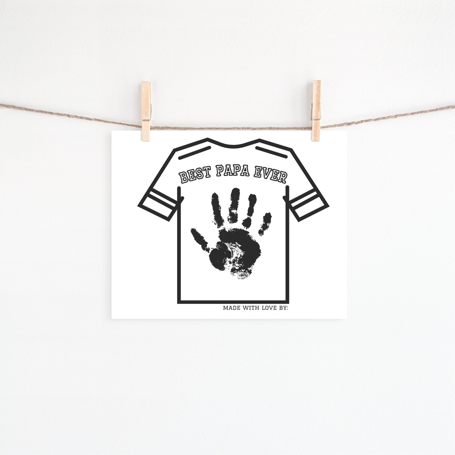 Father's Day Handprint Craft, Printable Father's Day Card, Father's Day ...