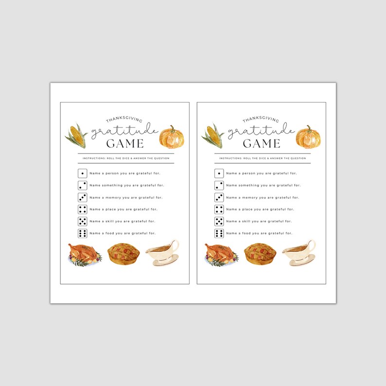 Thanksgiving Gratitude Game, Thanksgiving Party Game, Friendsgiving ...