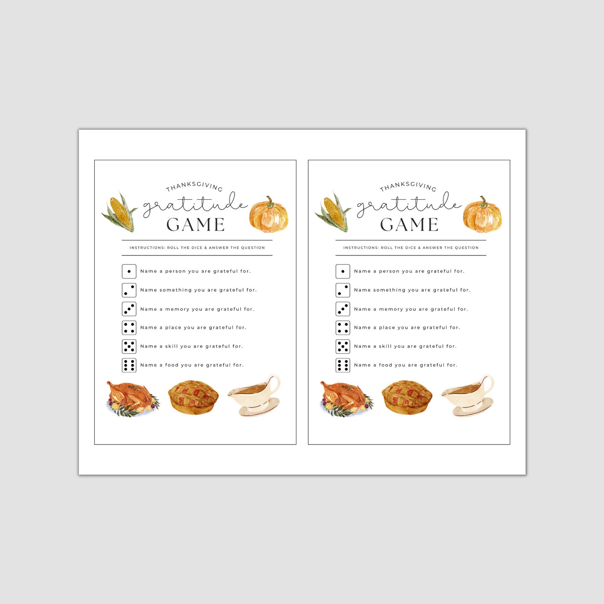Thanksgiving Gratitude Game, Thanksgiving Party Game, Friendsgiving ...