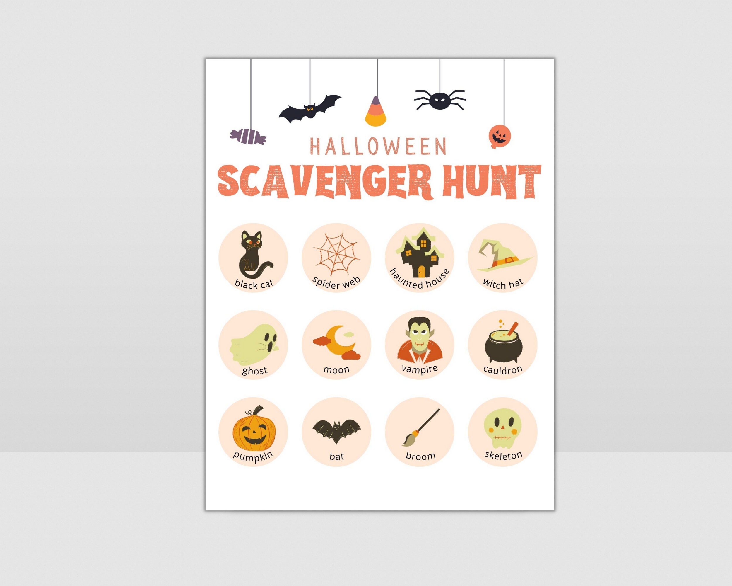Outdoor Halloween Scavenger Hunt, Printable Halloween Kids Activity ...