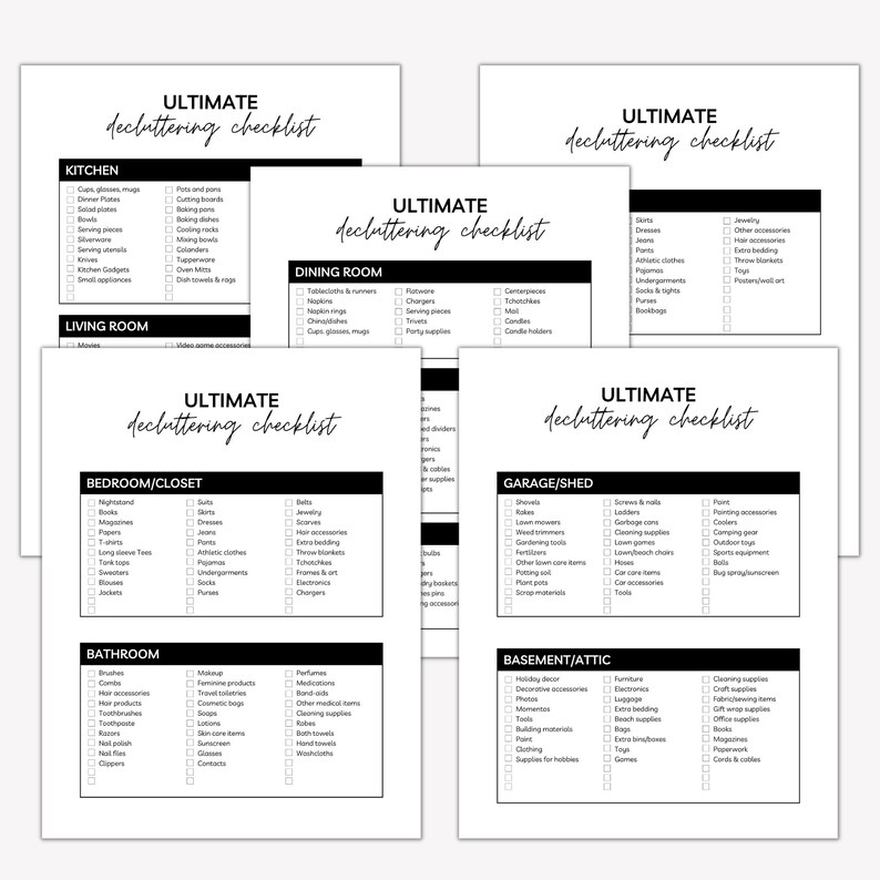 Printable Decluttering Planner - 30 Day Challenge, Ultimate Checklist ...