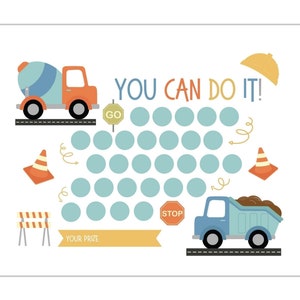 Reward Chart for Kidsprintable Construction Trucks Behavior - Etsy