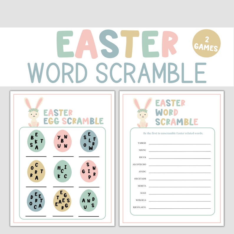 Easter Game Printable, Easter Word Scramble, Easter Activity, Teen ...