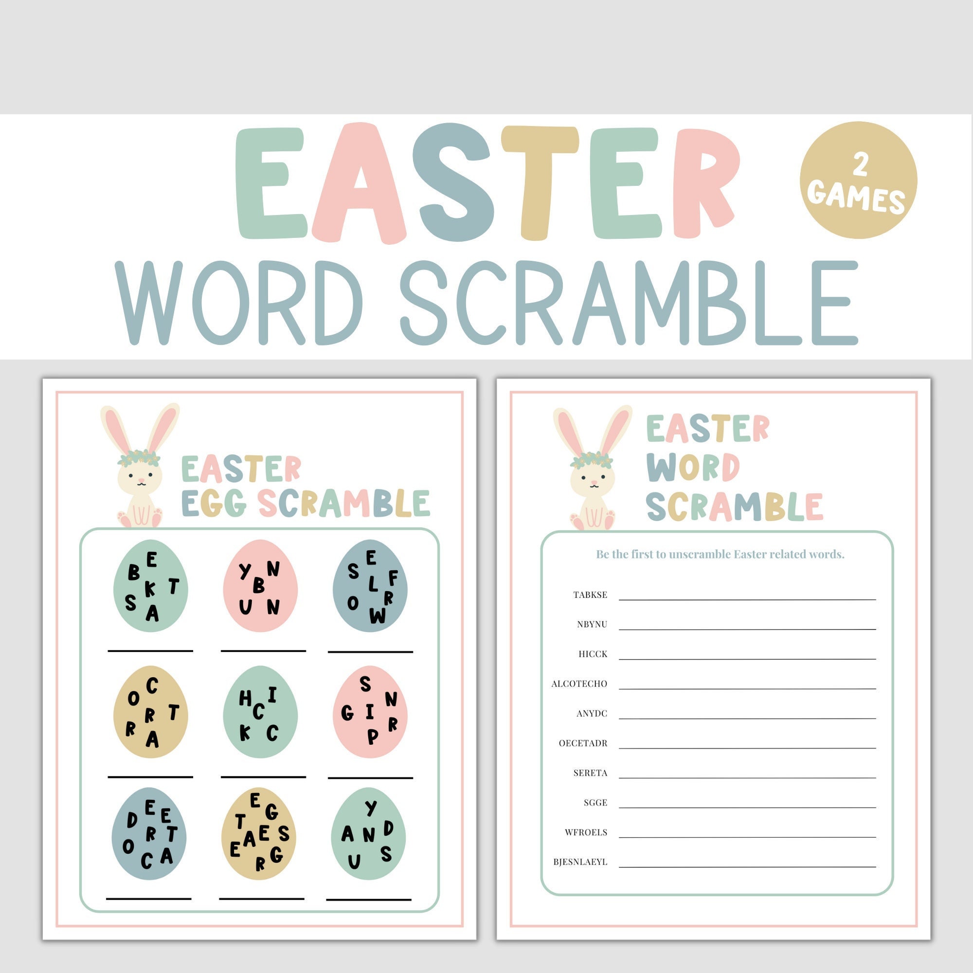 Easter Game Printable, Easter Word Scramble, Easter Activity, Teen ...