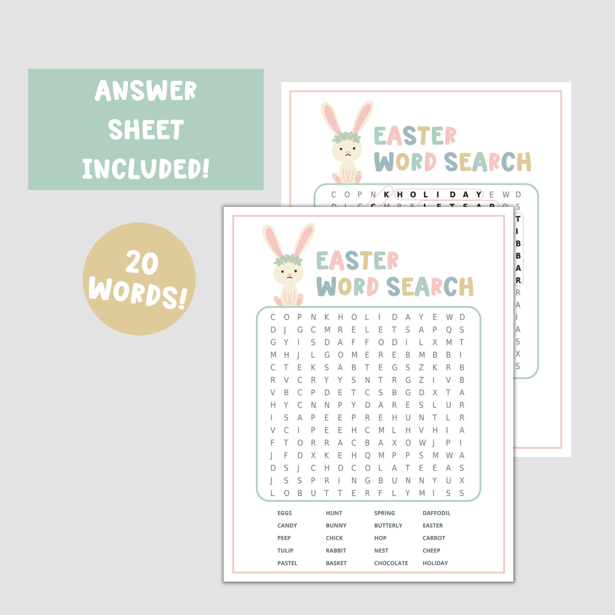 Easter Word Search, Printable Easter Game, Printable Easter Word Search ...