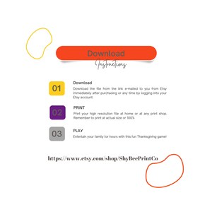 Thanksgiving Kids Table Game Roll A Turkey, PRINTABLE Family ...