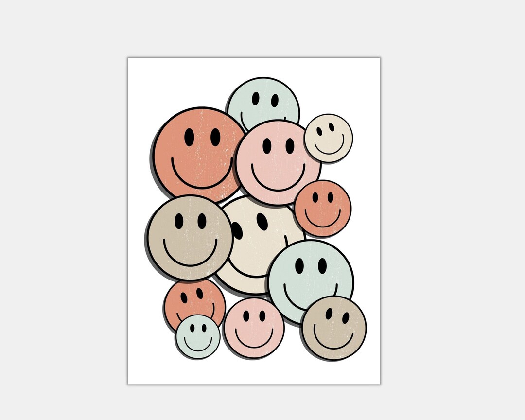 Smiley Face Print Smiley Print Smiley Face Wall Art - Etsy