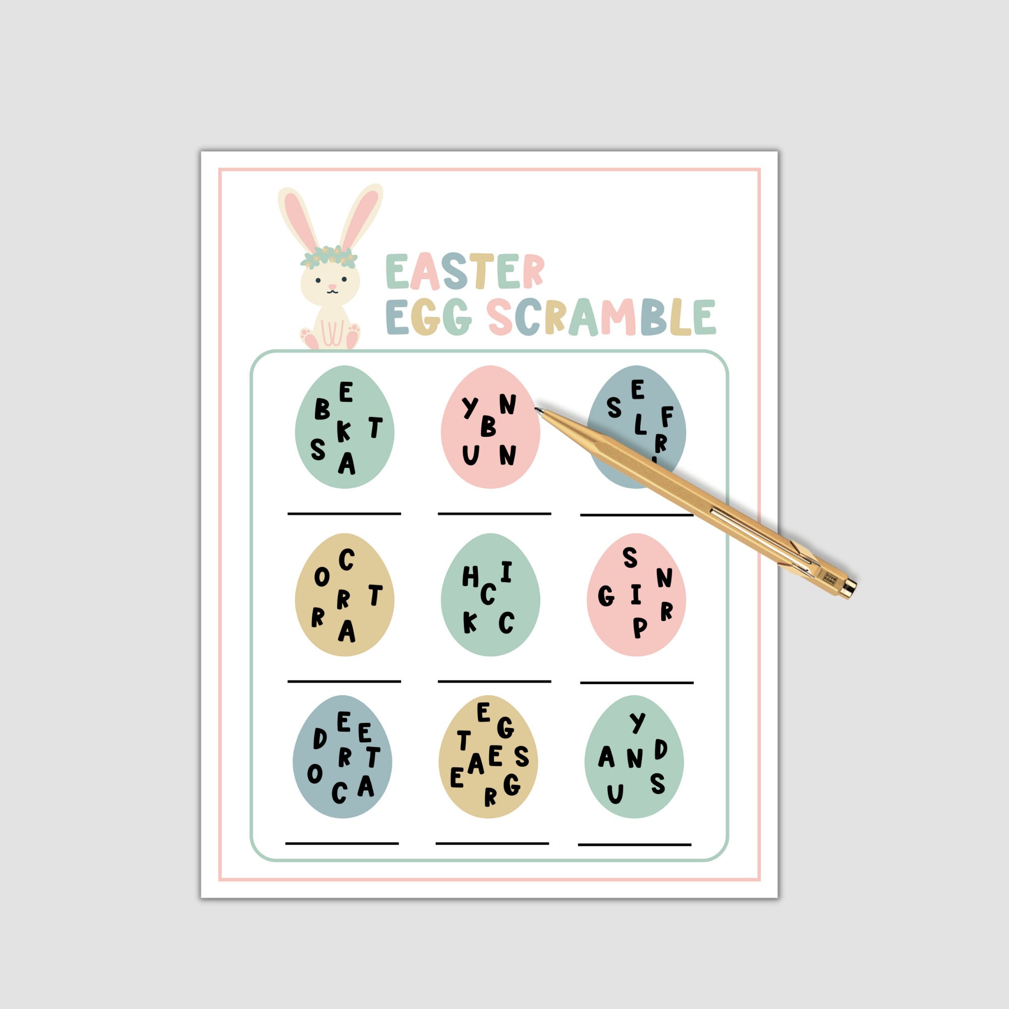 Easter Game Printable, Easter Word Scramble, Easter Activity, Teen ...