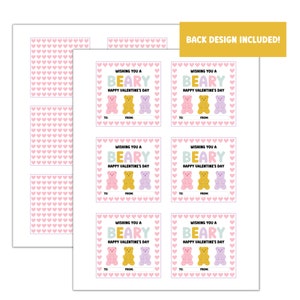 Printable Valentines Day Cards for Kids, Classroom Valentine, Gummy ...