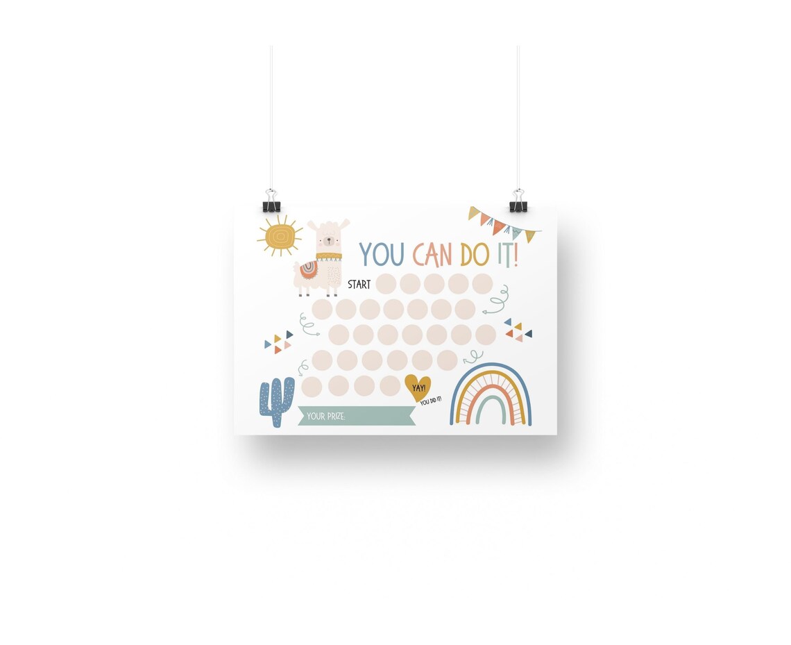 Reward Chart for Kids Printable Rainbow Llama Behavior Chart - Etsy