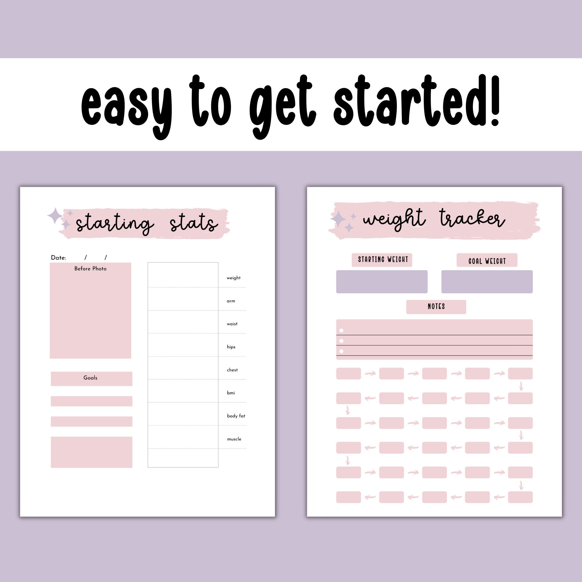 Printable Weight Loss Tracker Journal, Weight Loss Progress, Meal ...