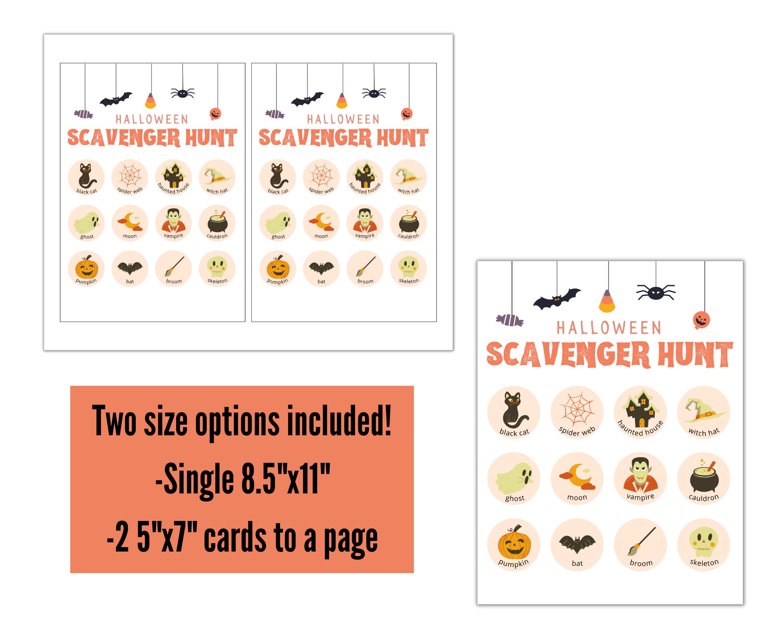 Outdoor Halloween Scavenger Hunt, Printable Halloween Kids Activity ...