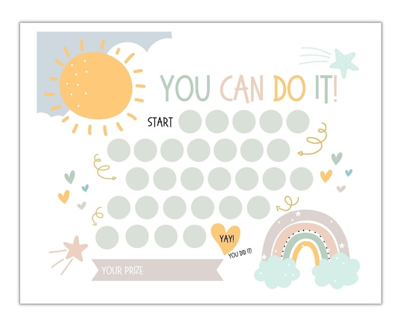 Reward Chart for Kids Printable Rainbow Behavior Chart | Etsy