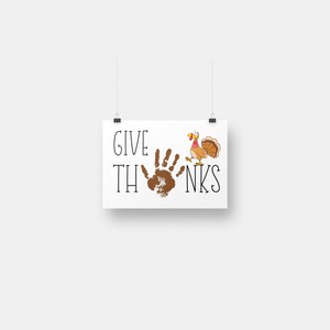 Printable Thanksgiving Give Thanks Turkey Handprint Craft for Preschool ...