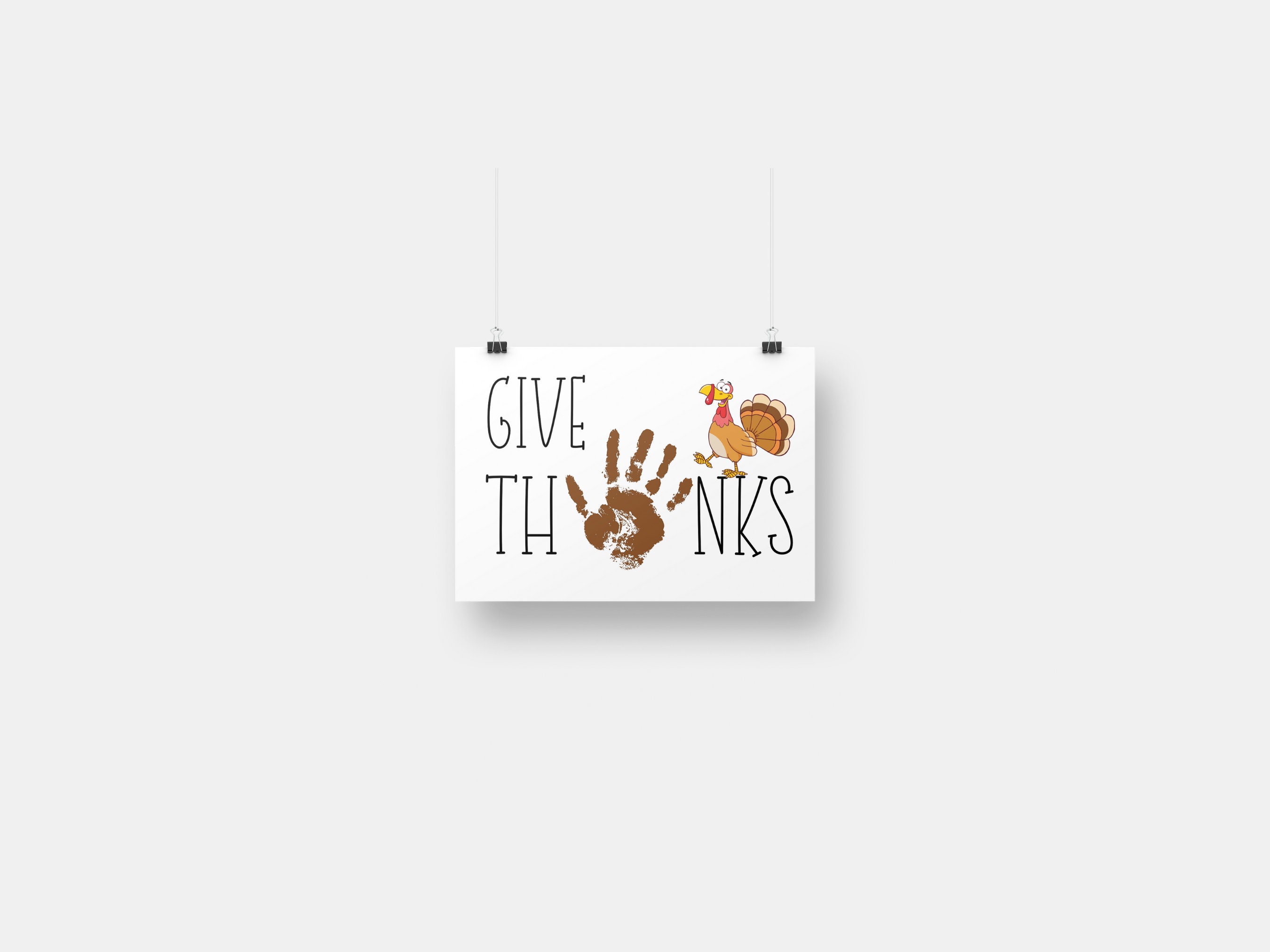 Printable Thanksgiving Give Thanks Turkey Handprint Craft for Preschool ...