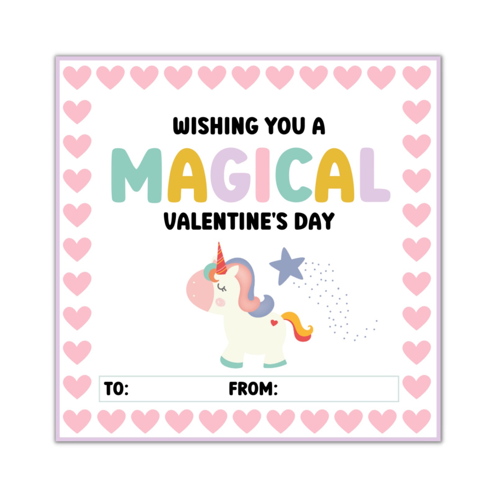 Printable Classroom Valentine Cards for Kids, Valentine Treat Tags ...