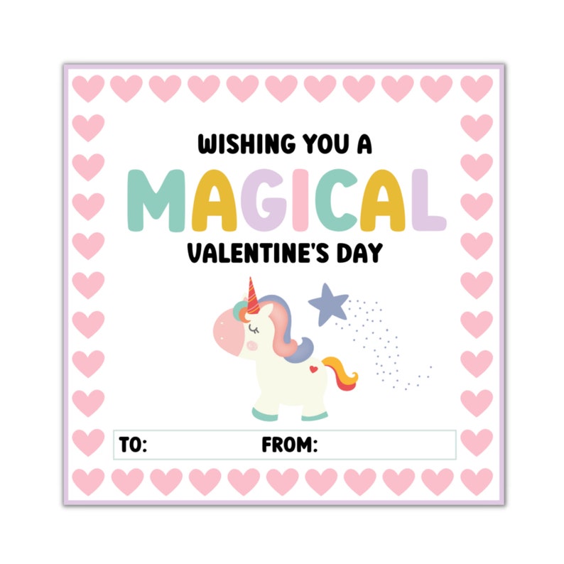 Printable Classroom Valentine Cards for Kids, Valentine Treat Tags ...