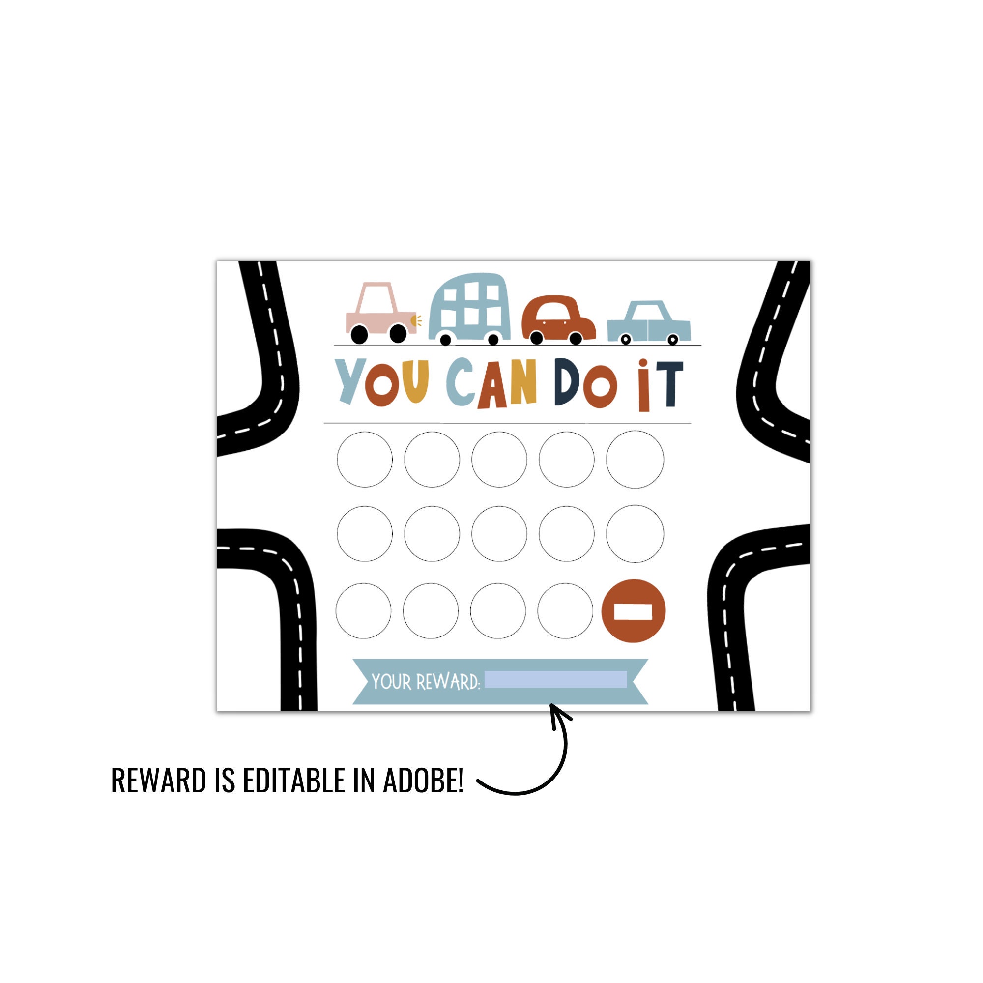 Reward Chart for Kids, Printable Cute Cars Behavior Chart, Daily Chore ...
