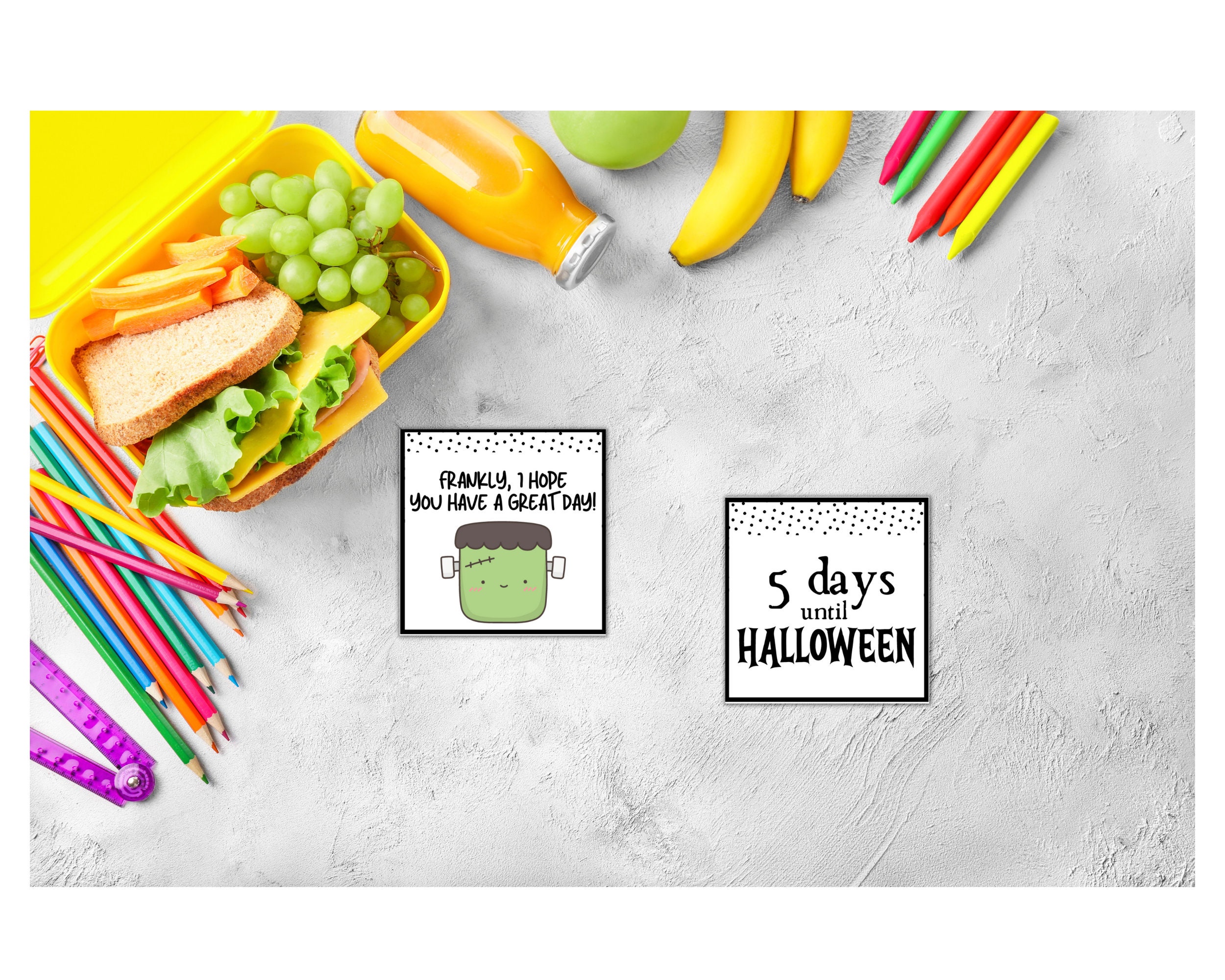 Halloween Lunch Box Notes for Kids, Lunchbox Notes, Lunchbox Note ...