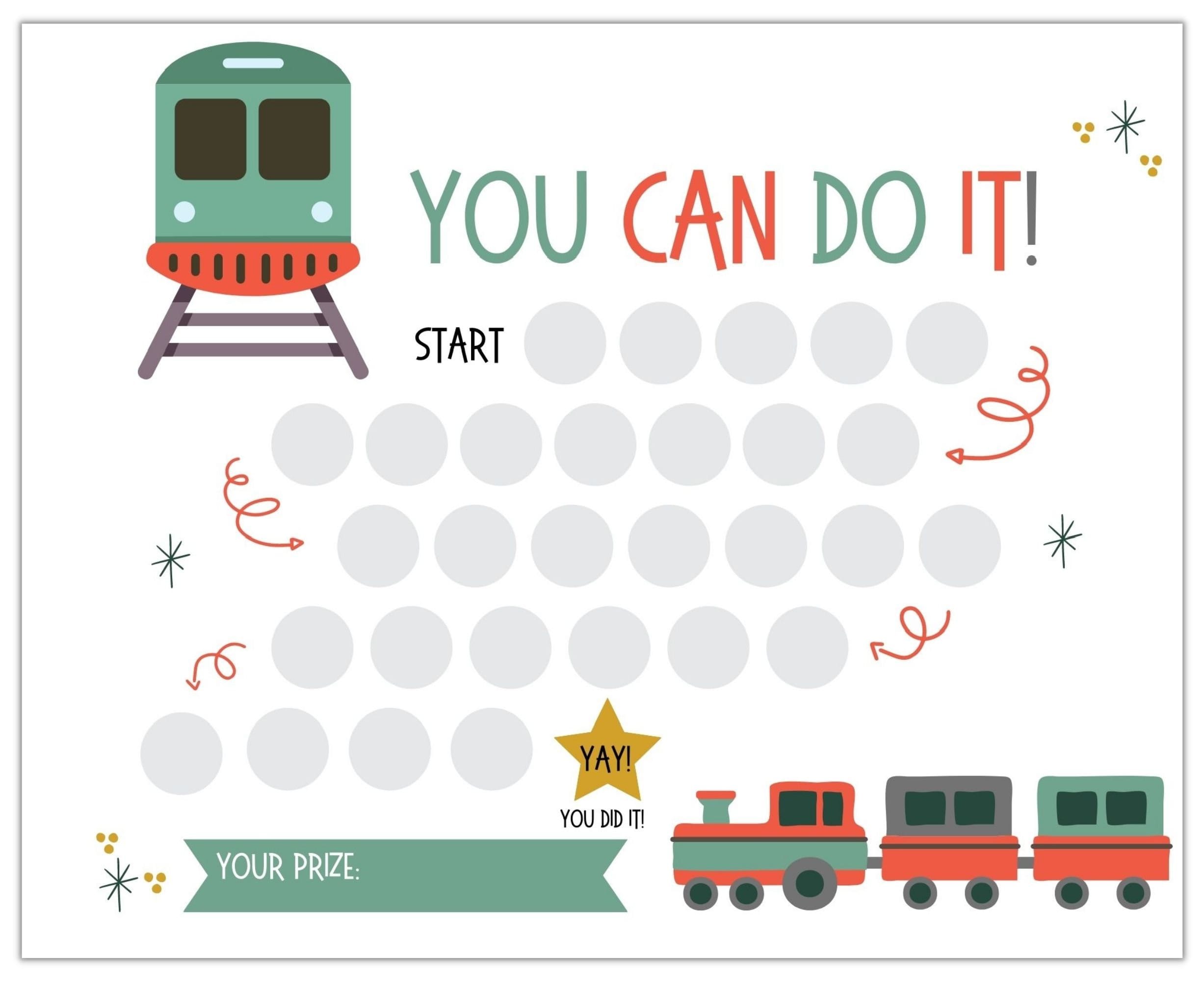 Reward Chart for Kids Printable Train Behavior Chart Daily | Etsy UK