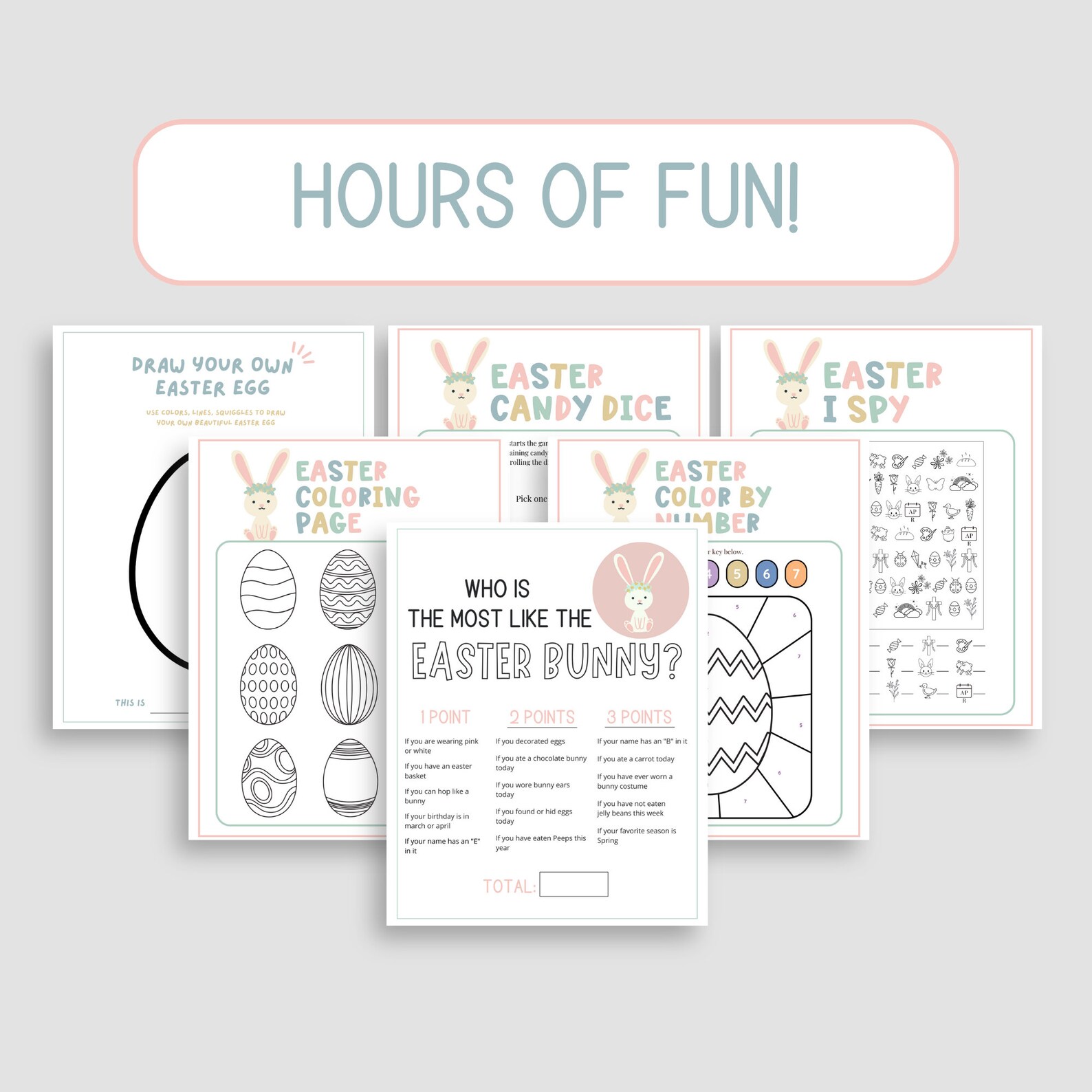 Printable Easter Party Games, Easter Scavenger Hunt, Easter Games for ...
