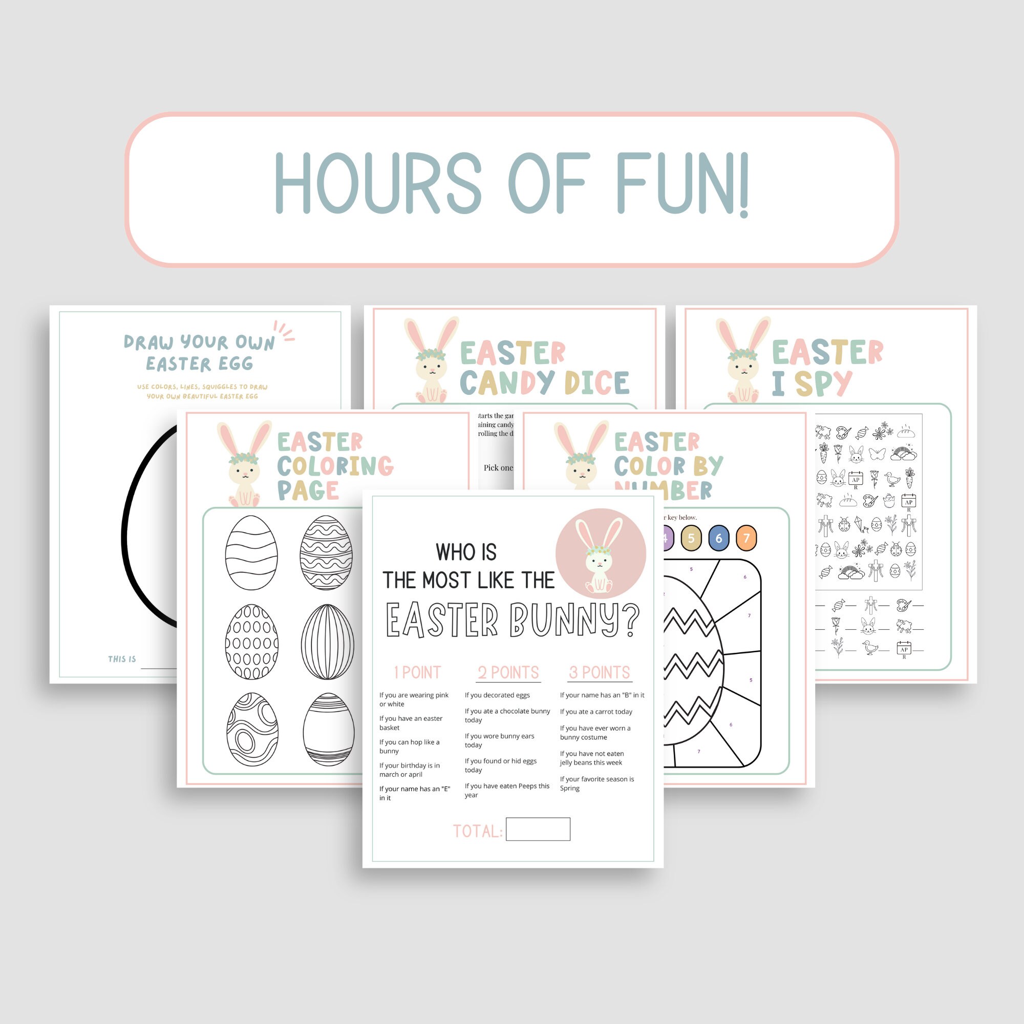 Printable Easter Party Games, Easter Scavenger Hunt, Easter Games for ...