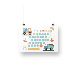 Reward Chart for Kidsprintable Construction Trucks Behavior - Etsy