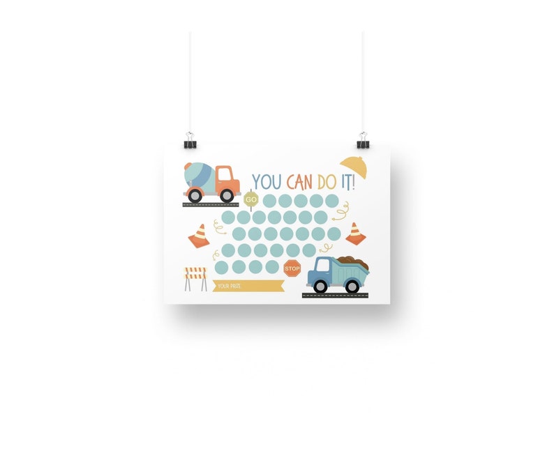 Reward Chart for Kidsprintable Construction Trucks Behavior - Etsy