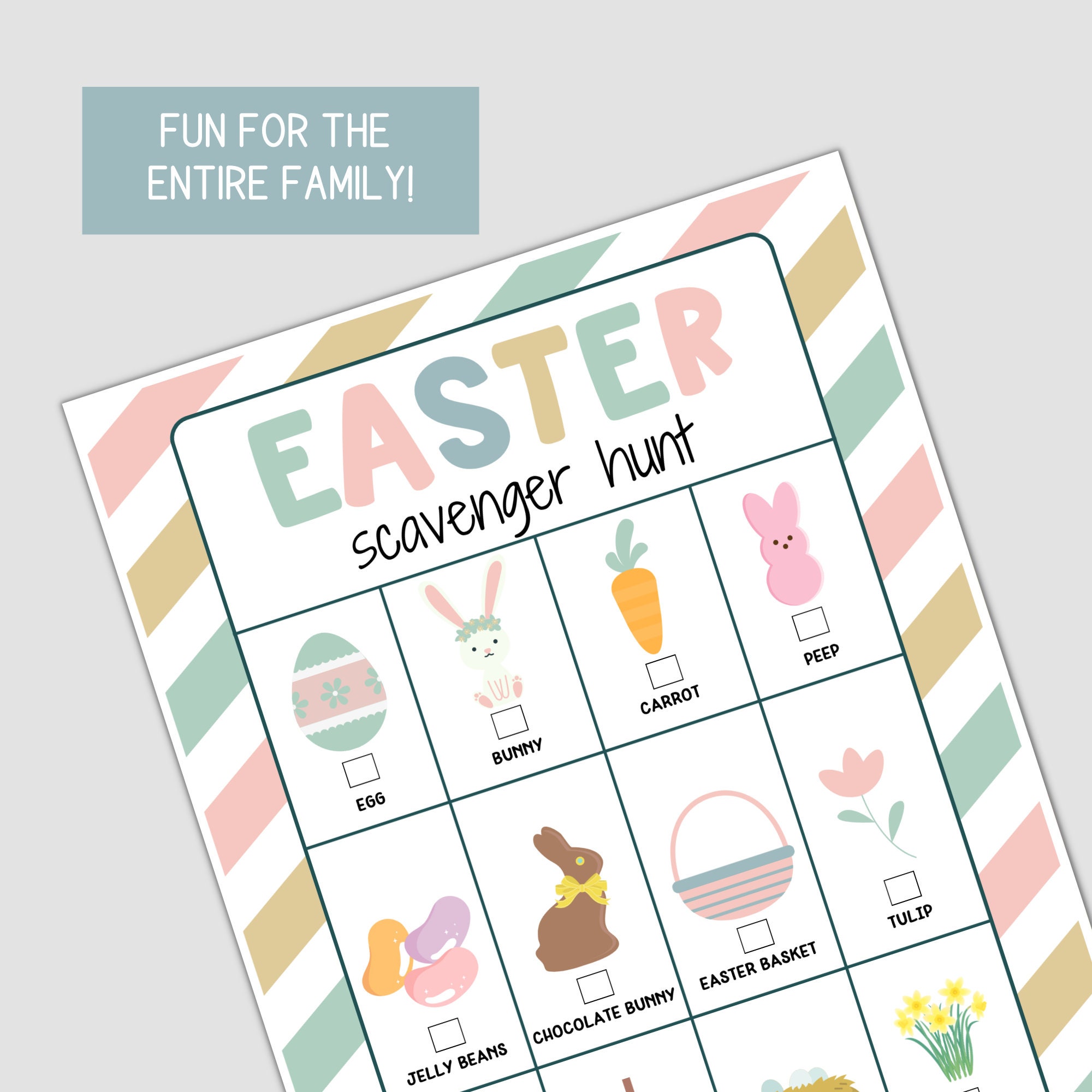 Printable Easter Scavenger Hunt for Kids, Easter Egg Hunt, Easter Party ...