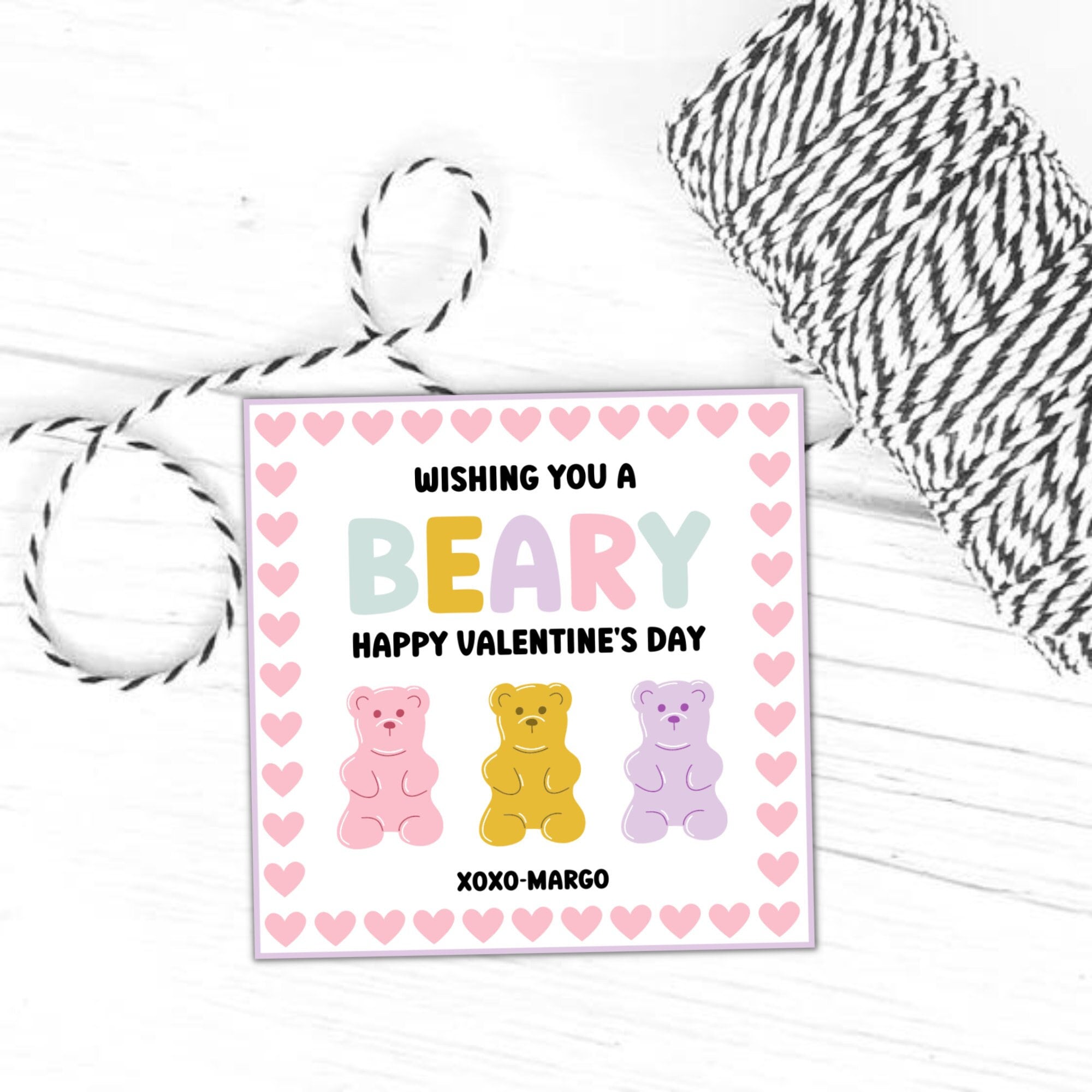 Printable Valentines Day Cards for Kids, Valentine Tags, Gummy Bear ...