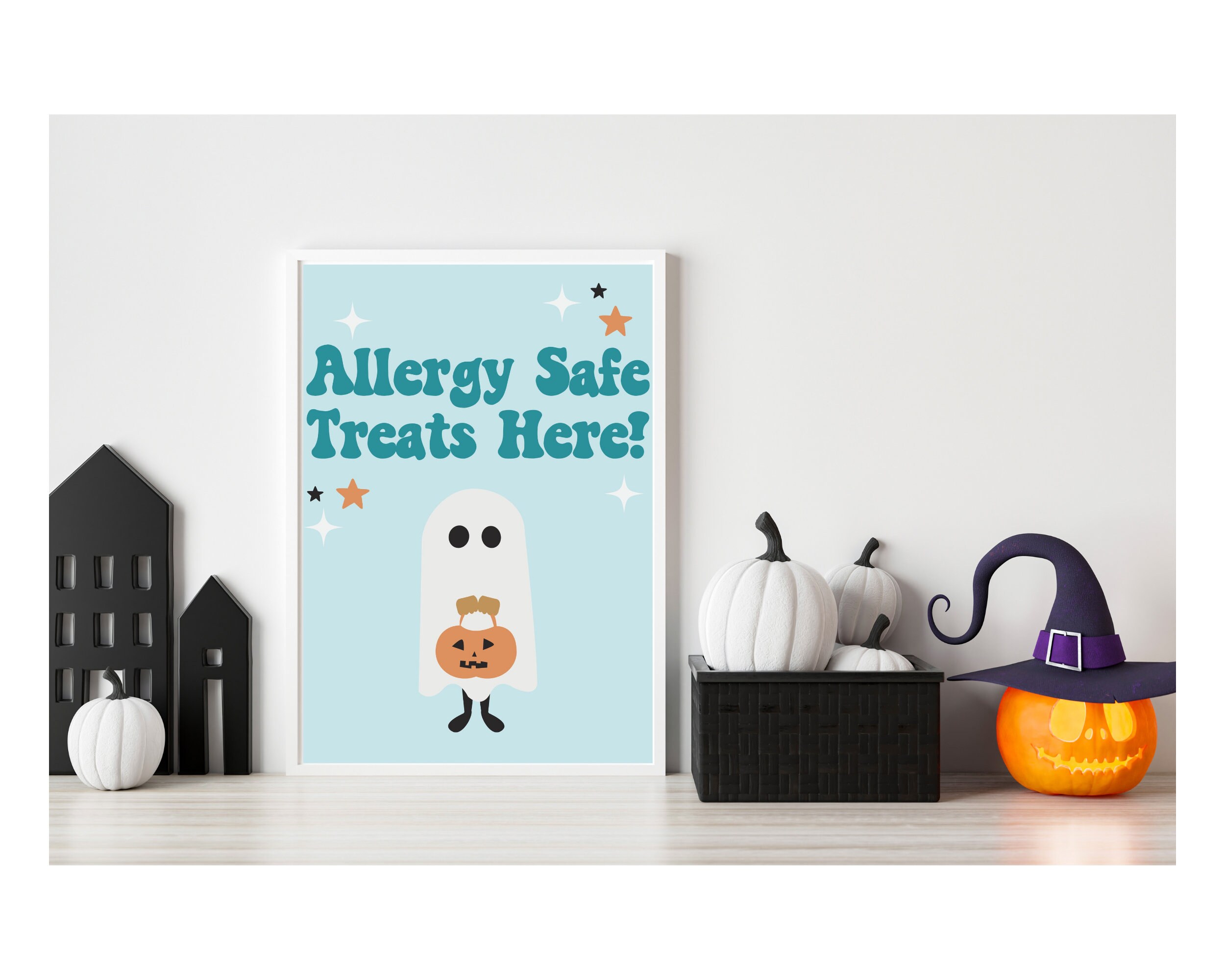 Teal Pumpkin Project Sign, Printable Halloween Sign, Allergy Safe Trick ...