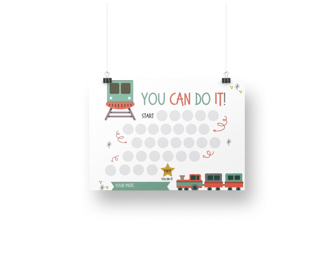 Reward Chart for Kids Printable Train Behavior Chart Daily | Etsy UK