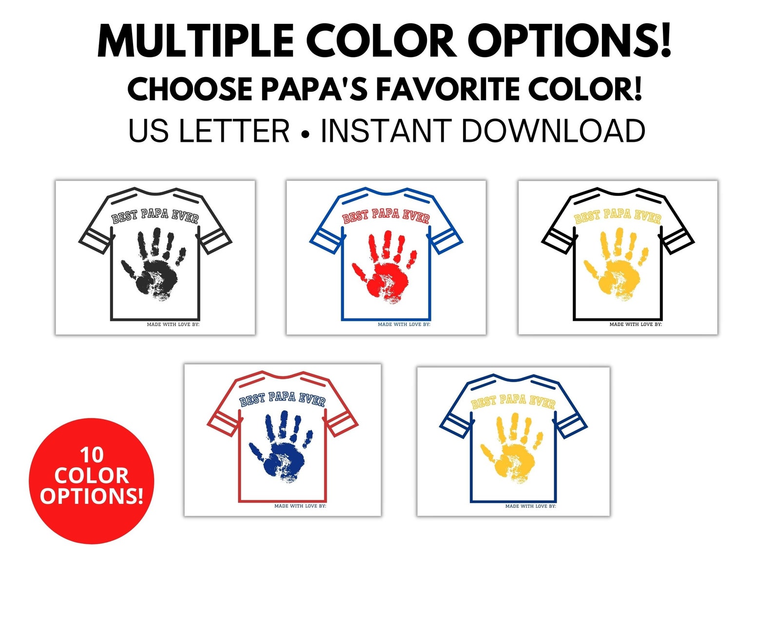 Father's Day Handprint Craft, Printable Father's Day Card, Father's Day ...