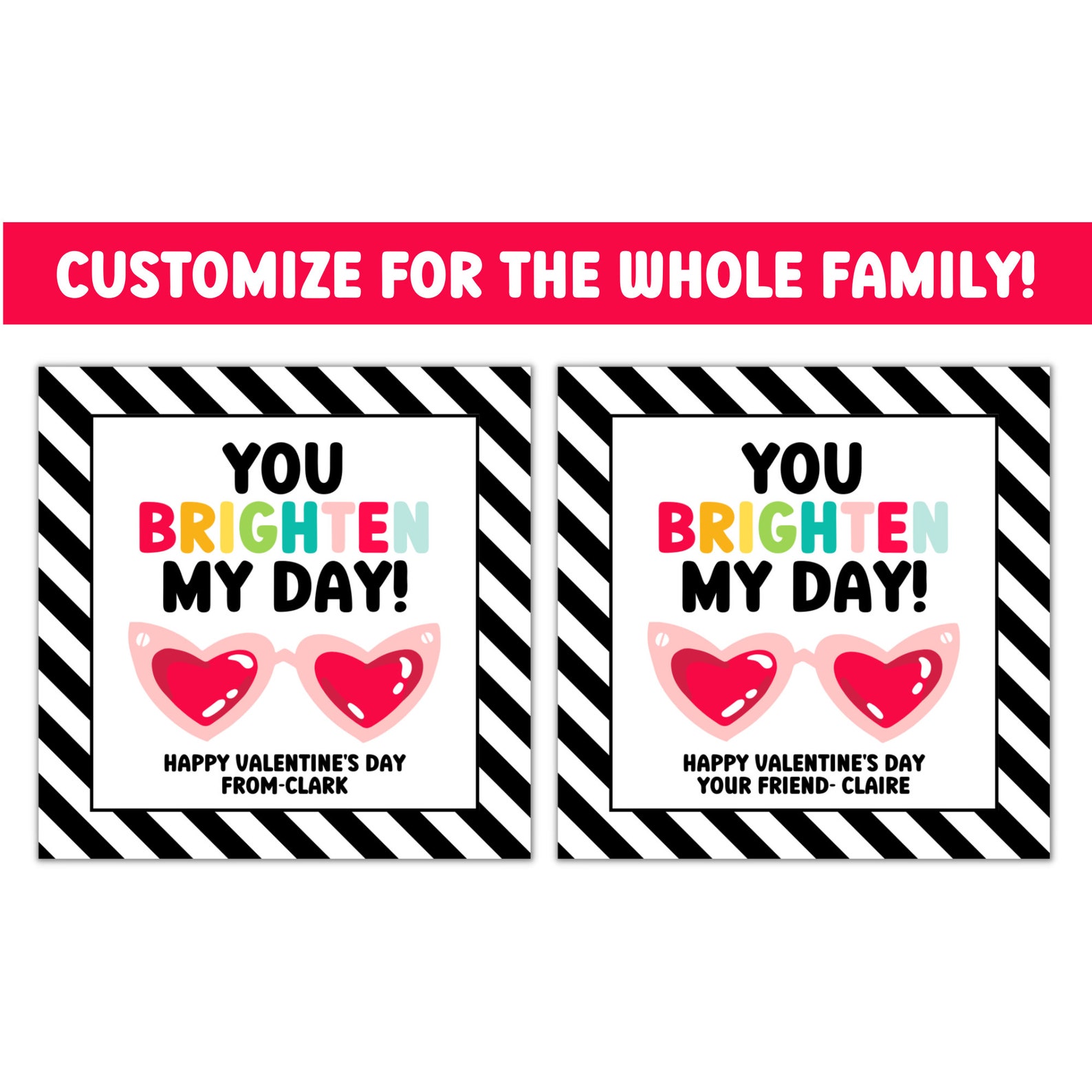 Printable Valentines Day Cards for Kids, Valentine Tags, Heart ...