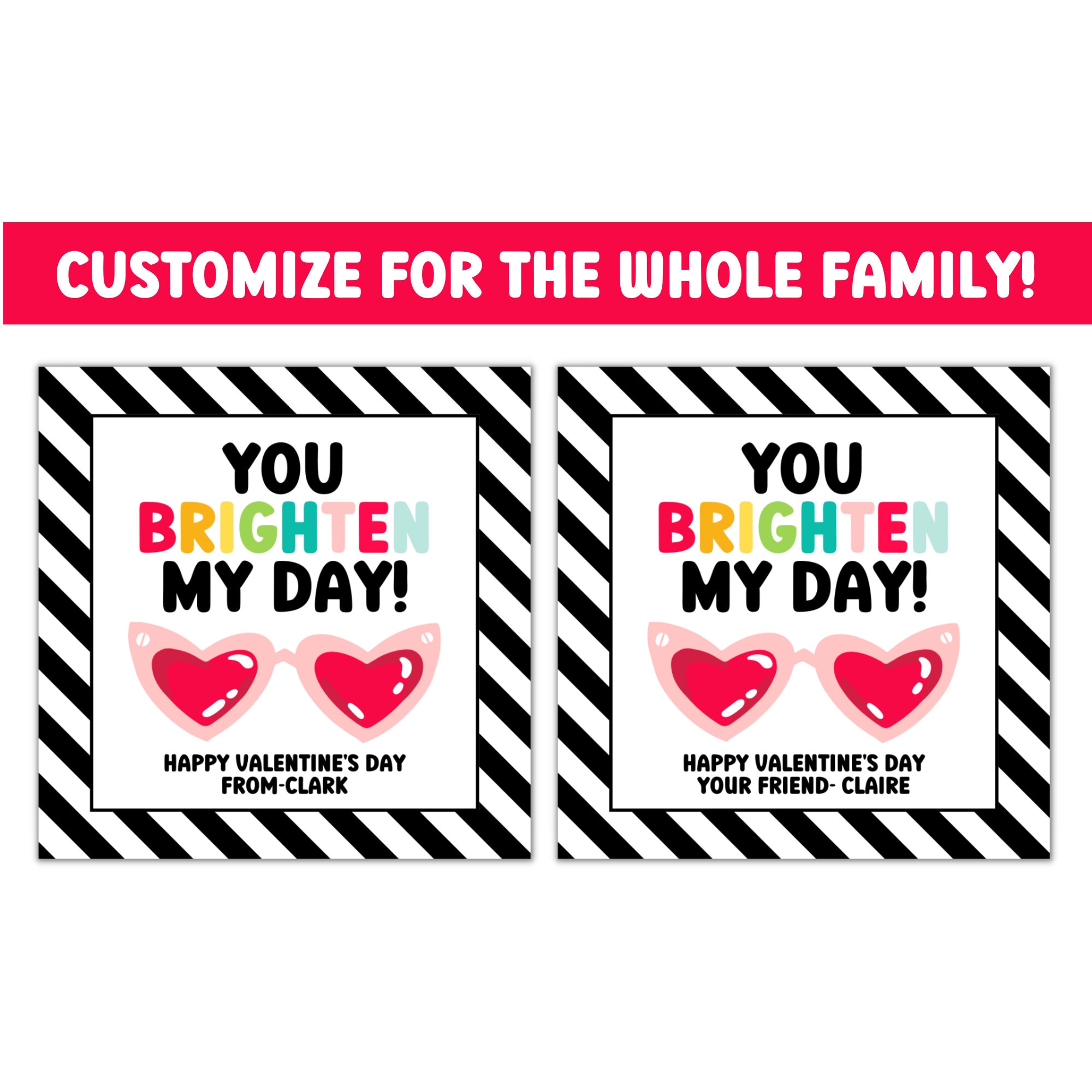 Printable Valentines Day Cards for Kids, Valentine Tags, Heart ...