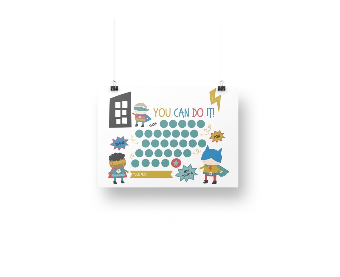 Reward Chart for Kids Printable Super Hero Behavior Chart - Etsy