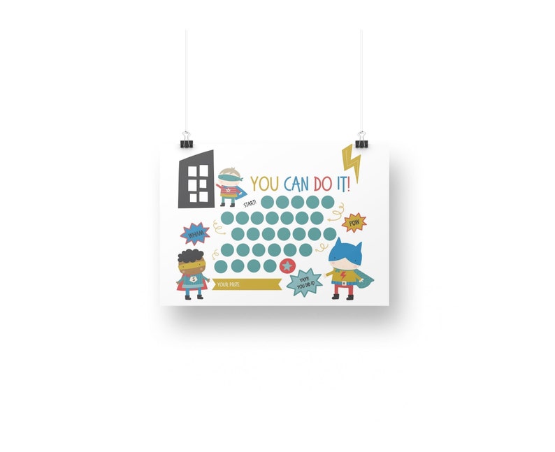 Reward Chart for Kids Printable Super Hero Behavior Chart - Etsy
