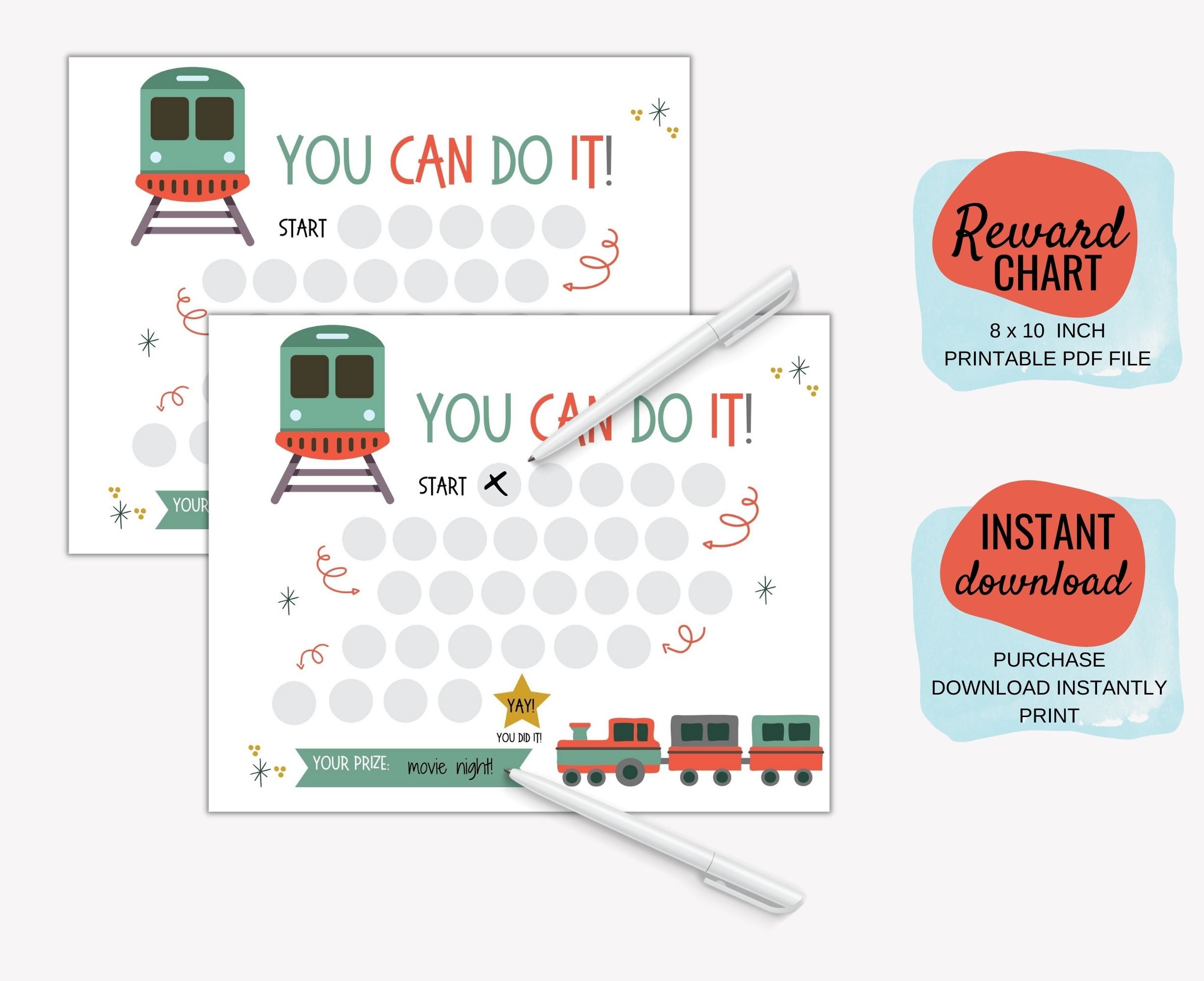 Reward Chart for Kids Printable Train Behavior Chart Daily - Etsy Australia