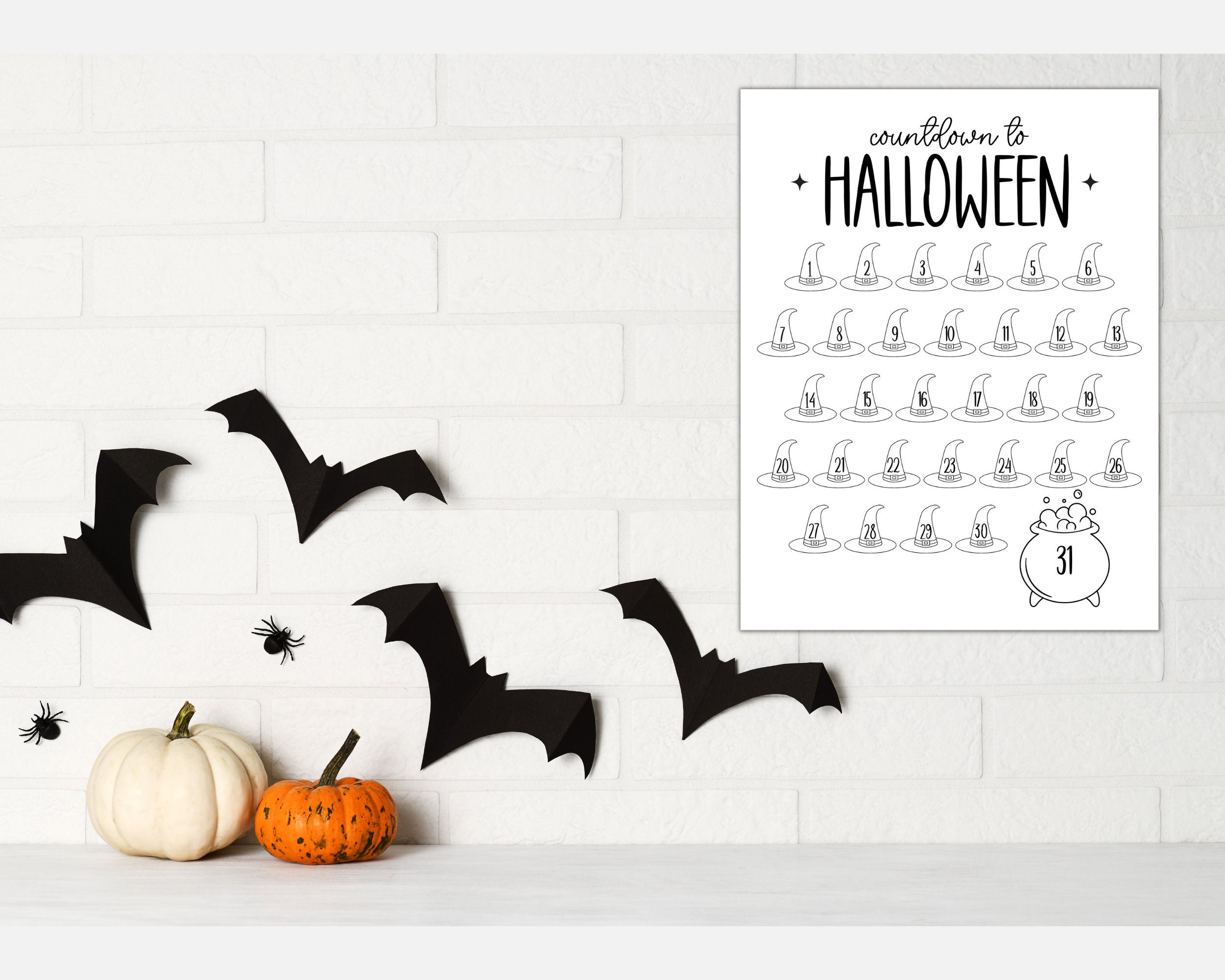 Printable Halloween Countdown, INSTANT DOWNLOAD, Printable Halloween ...