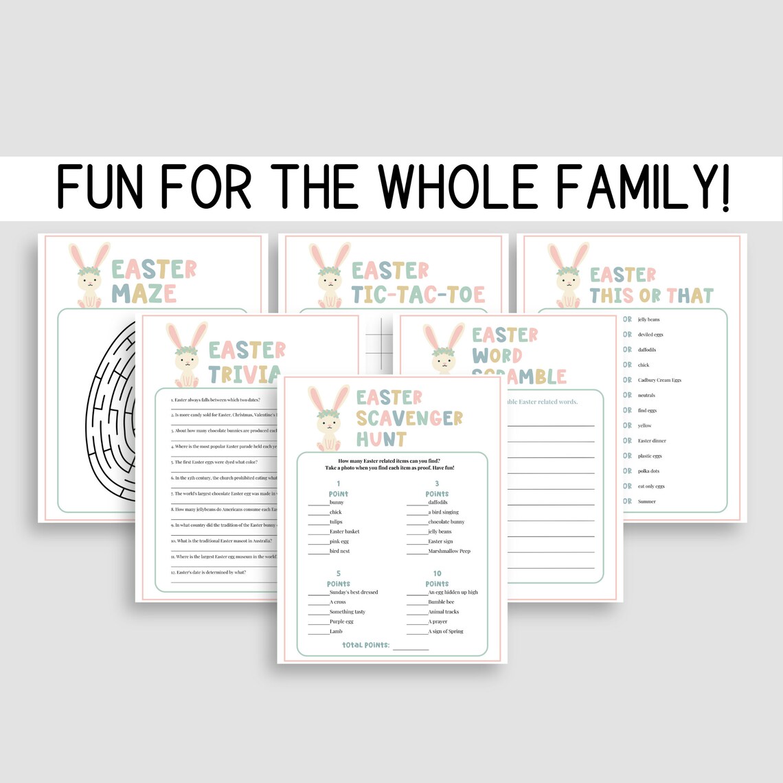 Printable Easter Party Games, Easter Scavenger Hunt, Easter Games for ...