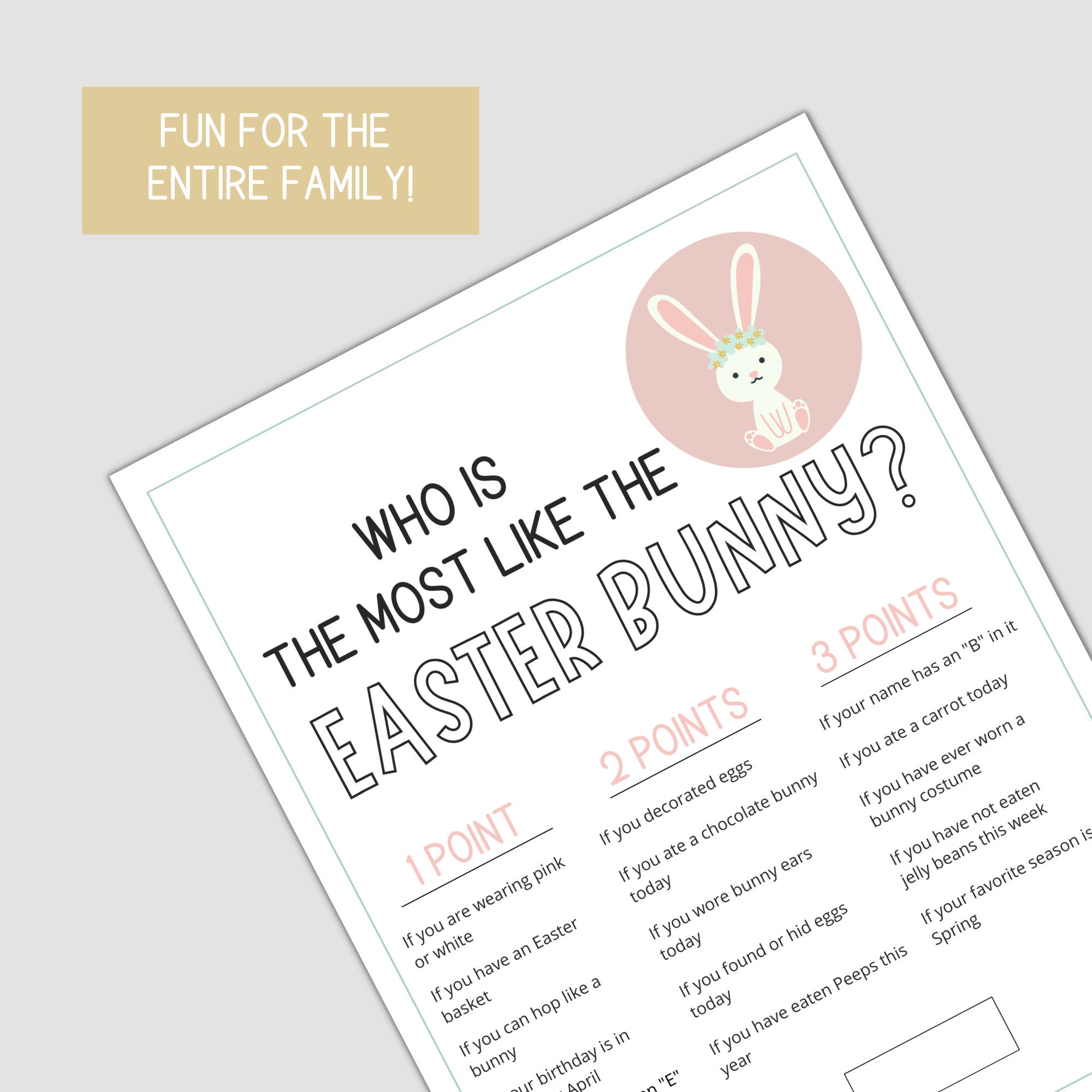 Easter Game Printable, Easter Activity, Teen Easter Party Game, Easter ...