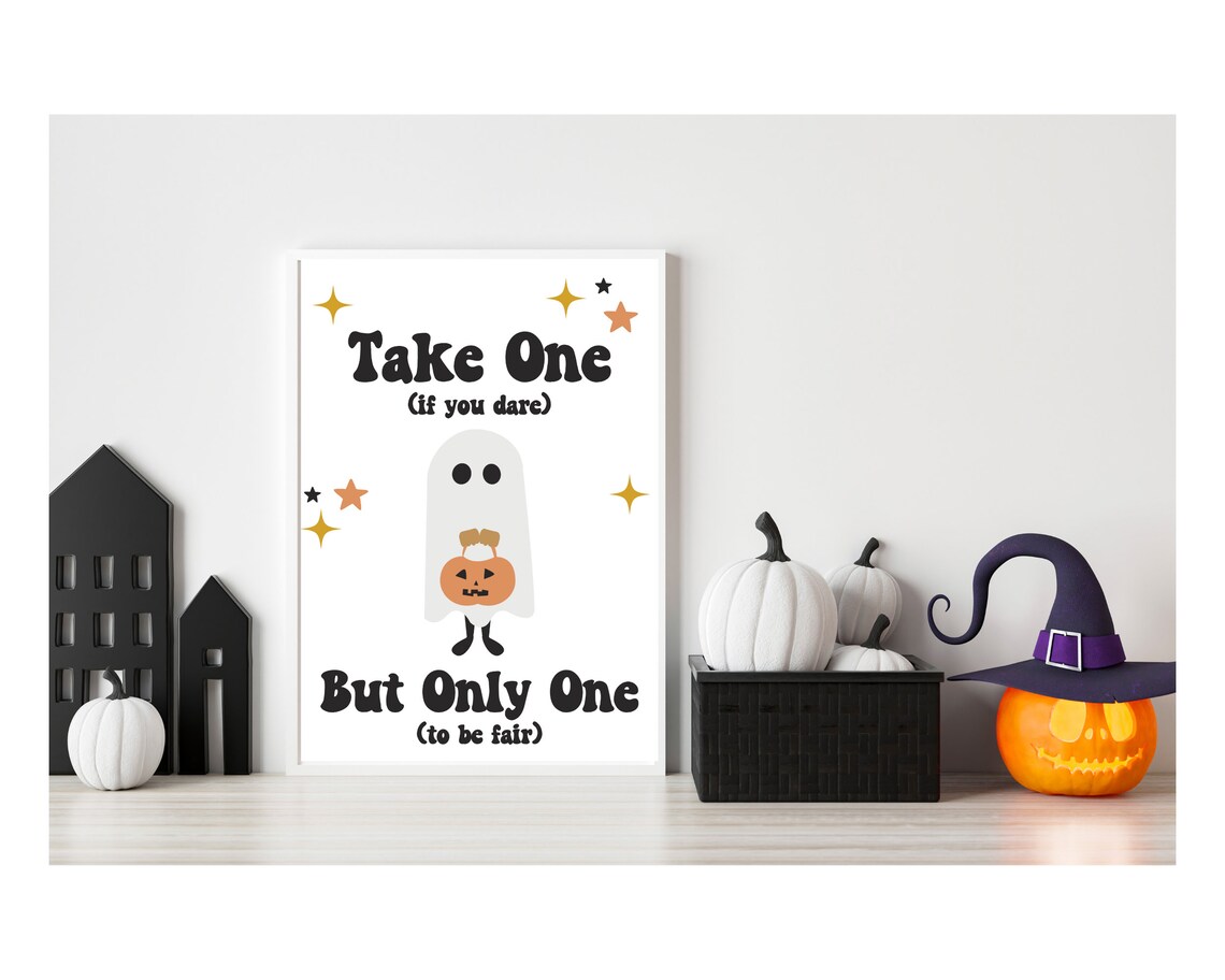 Please Take One Sign Halloween Trick or Treat Sign, Halloween Party ...