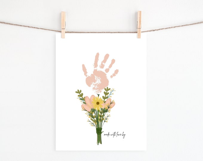 Flower HANDPRINT Craft Printable Easter Spring Flower Garden Handprint ...