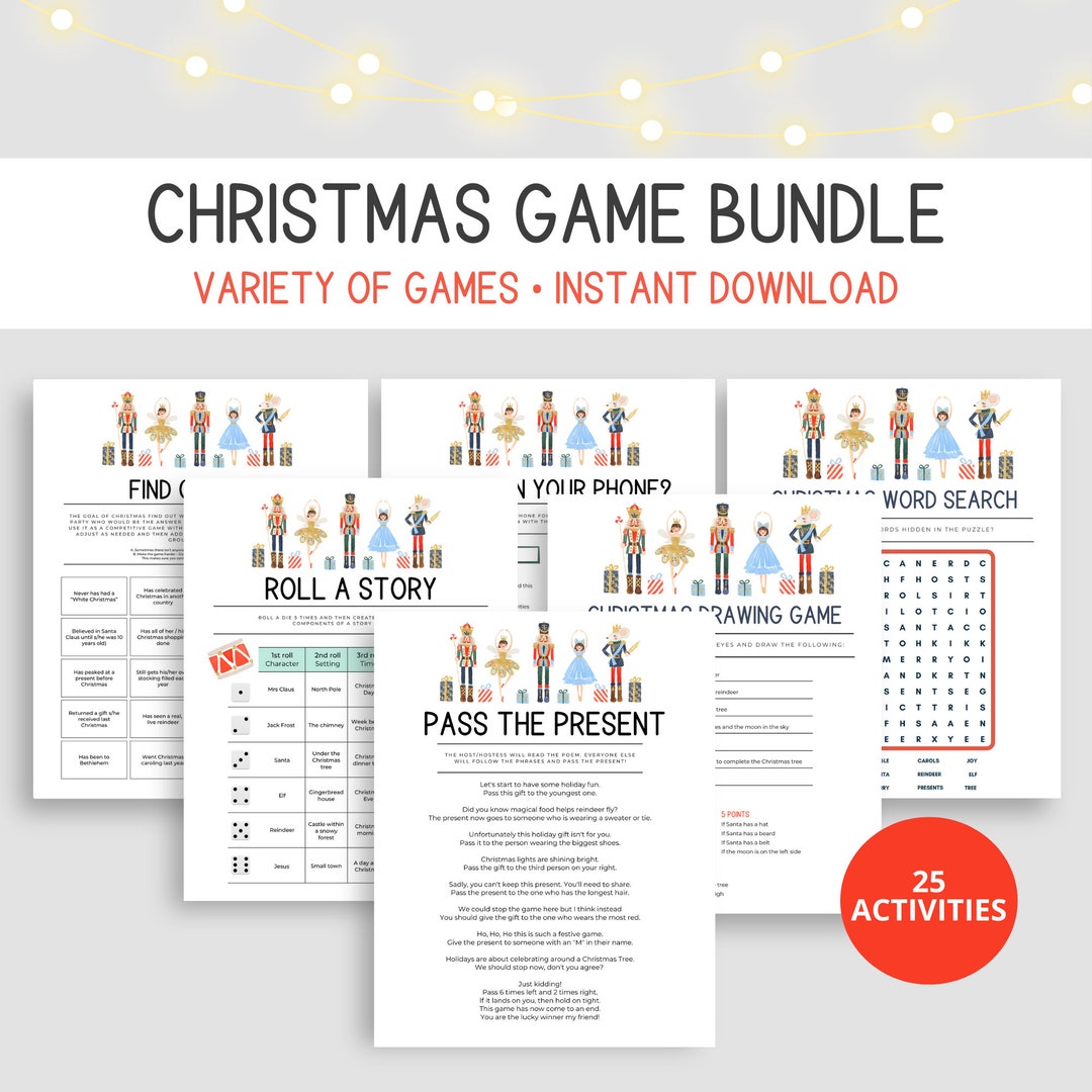 25 Christmas Games Bundle, Christmas Games, Family Christmas Games ...