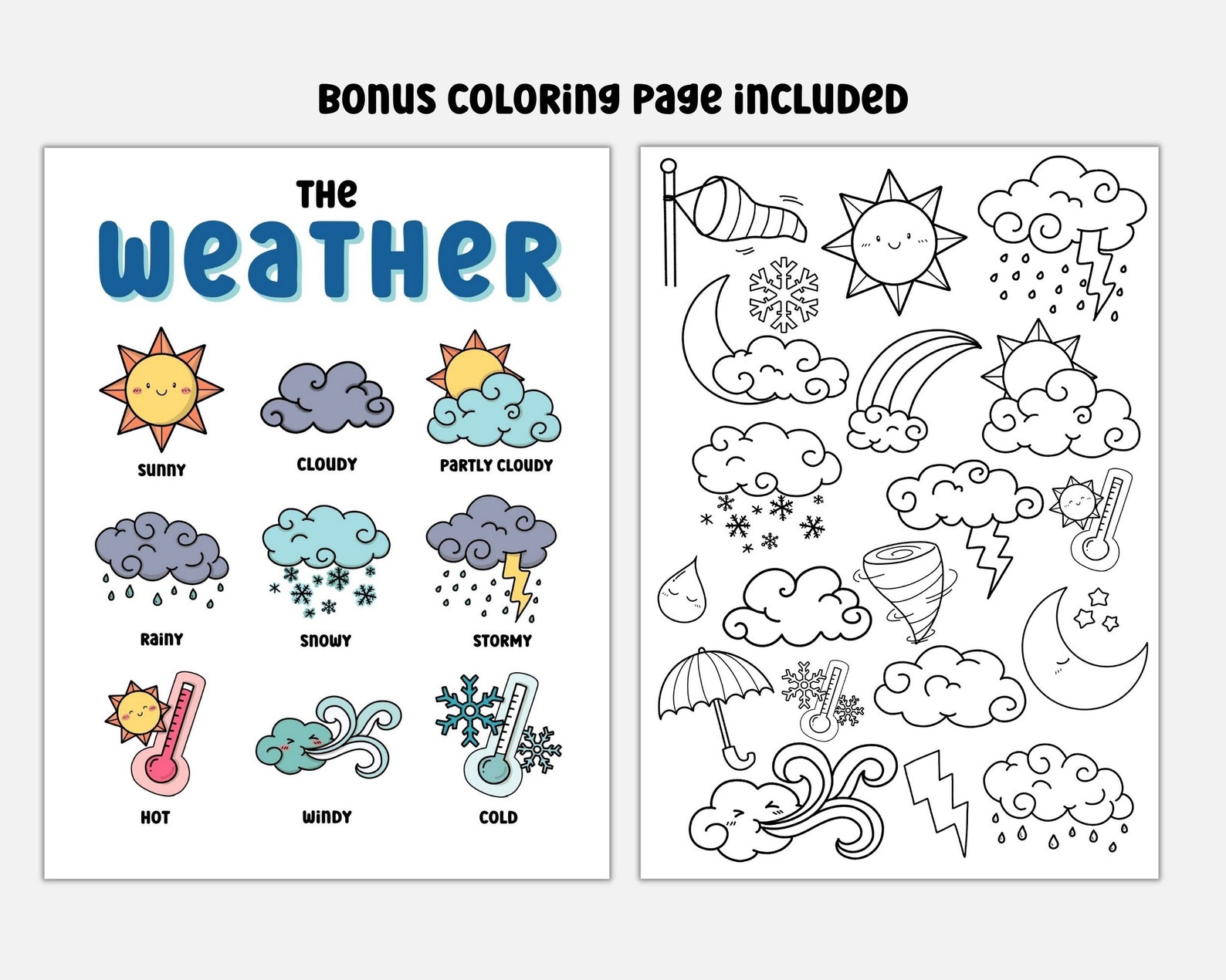 Weather Chart Education Printable Homeschool Resources | Etsy