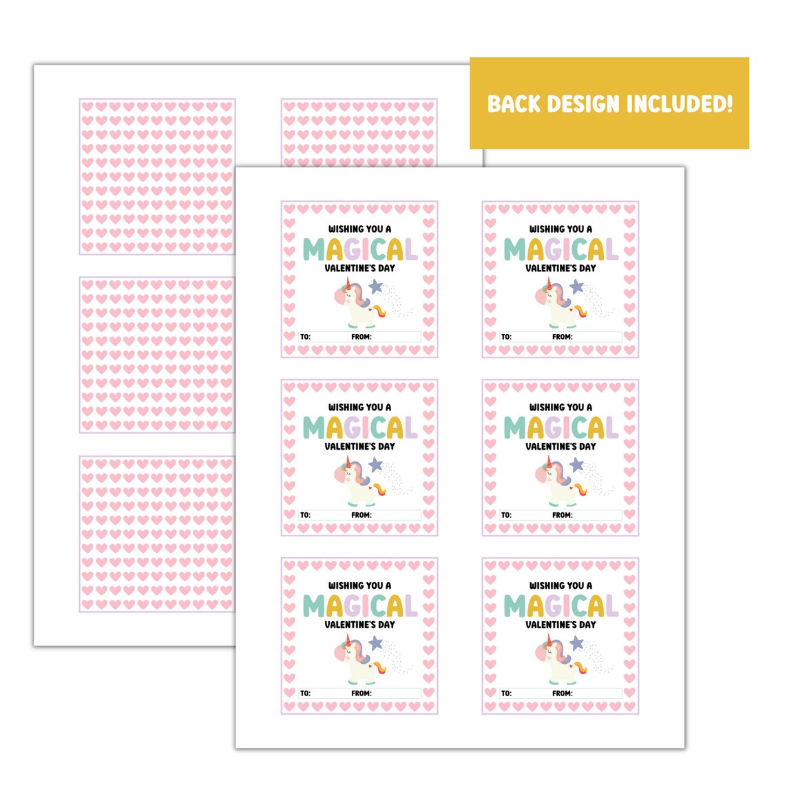 Printable Classroom Valentine Cards for Kids, Valentine Treat Tags ...