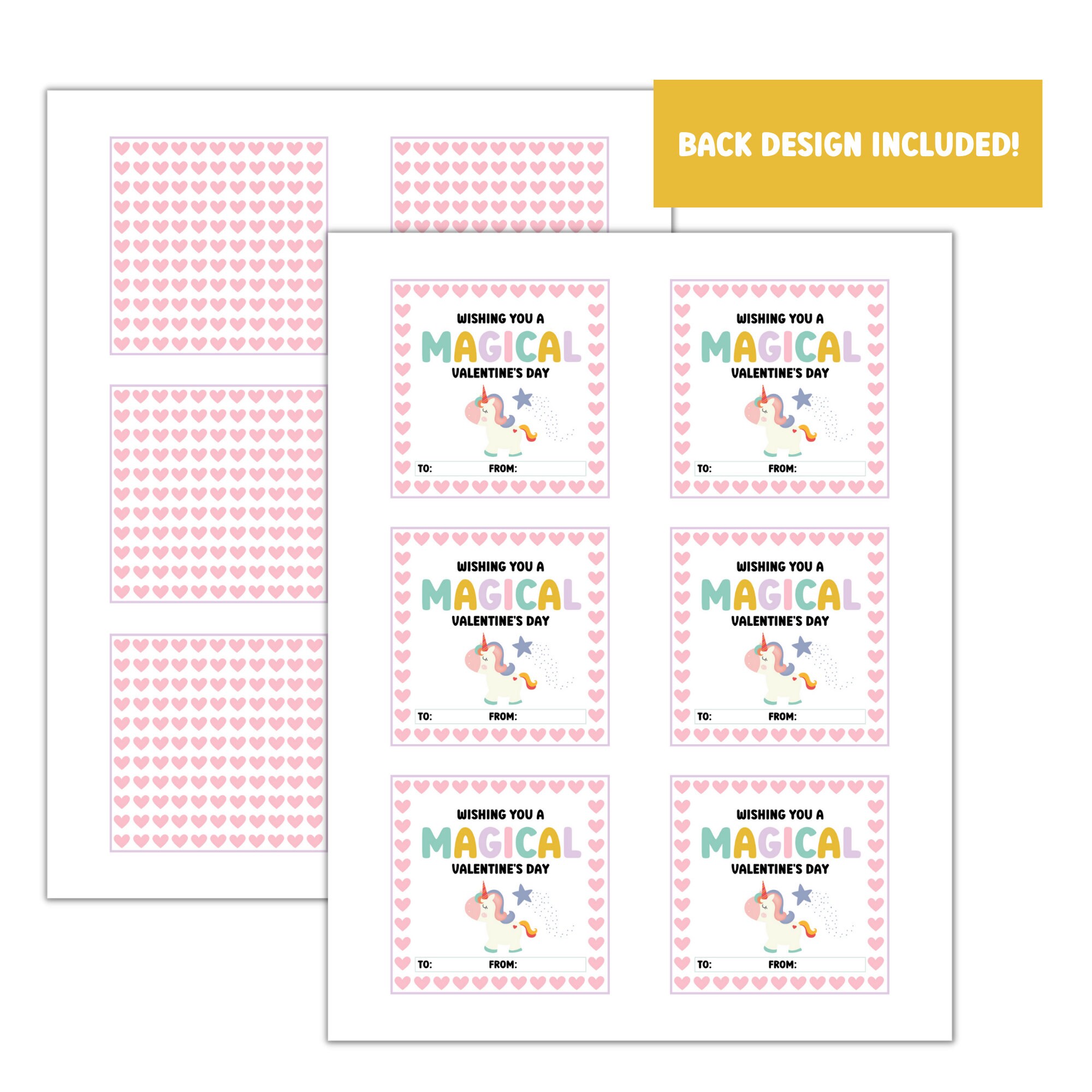 Printable Classroom Valentine Cards for Kids, Valentine Treat Tags ...
