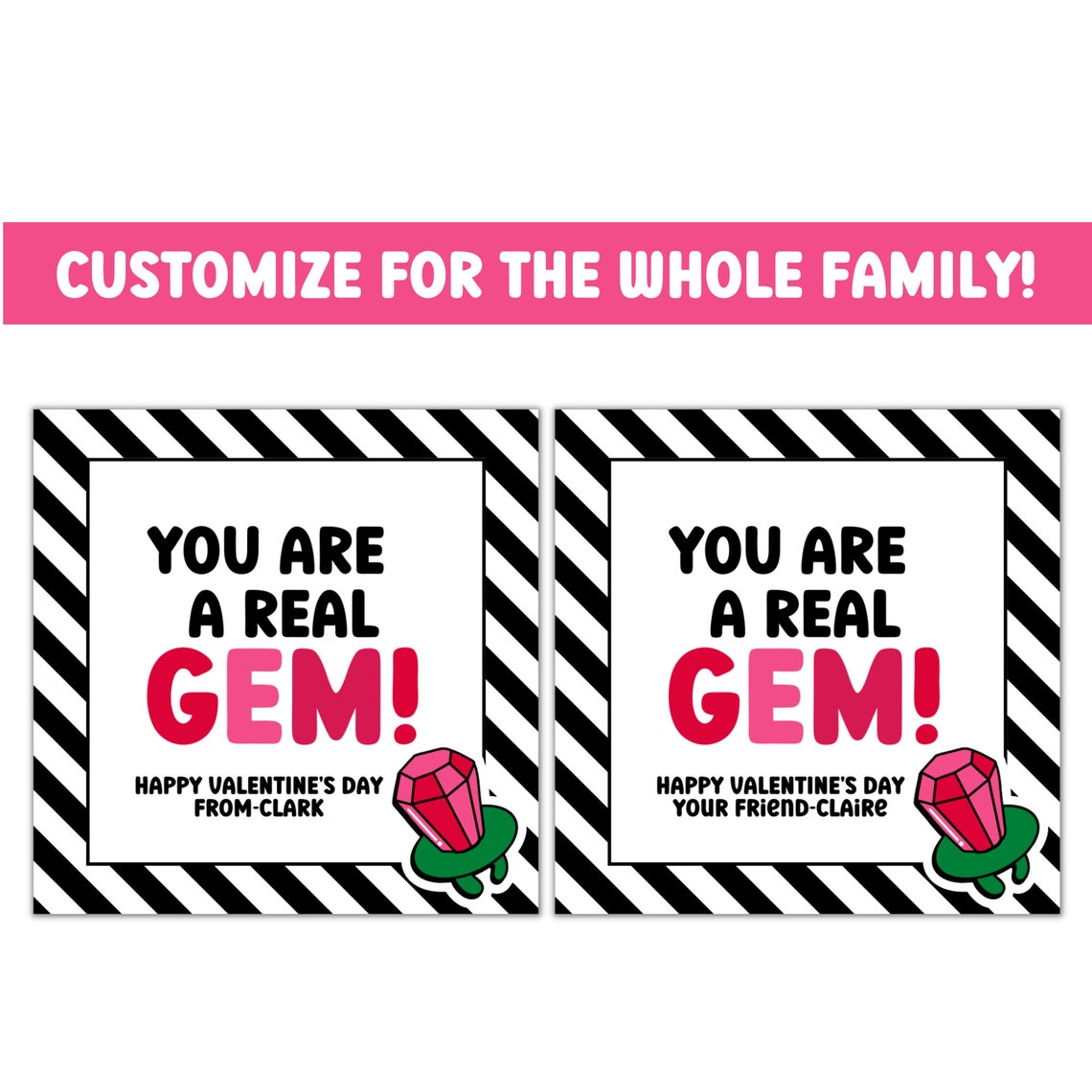 Printable Valentines Day Cards for Kids, Ring Pop Valentine, Lollipop ...