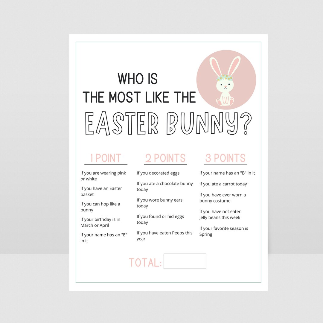 Easter Game Printable, Easter Activity, Teen Easter Party Game, Easter ...