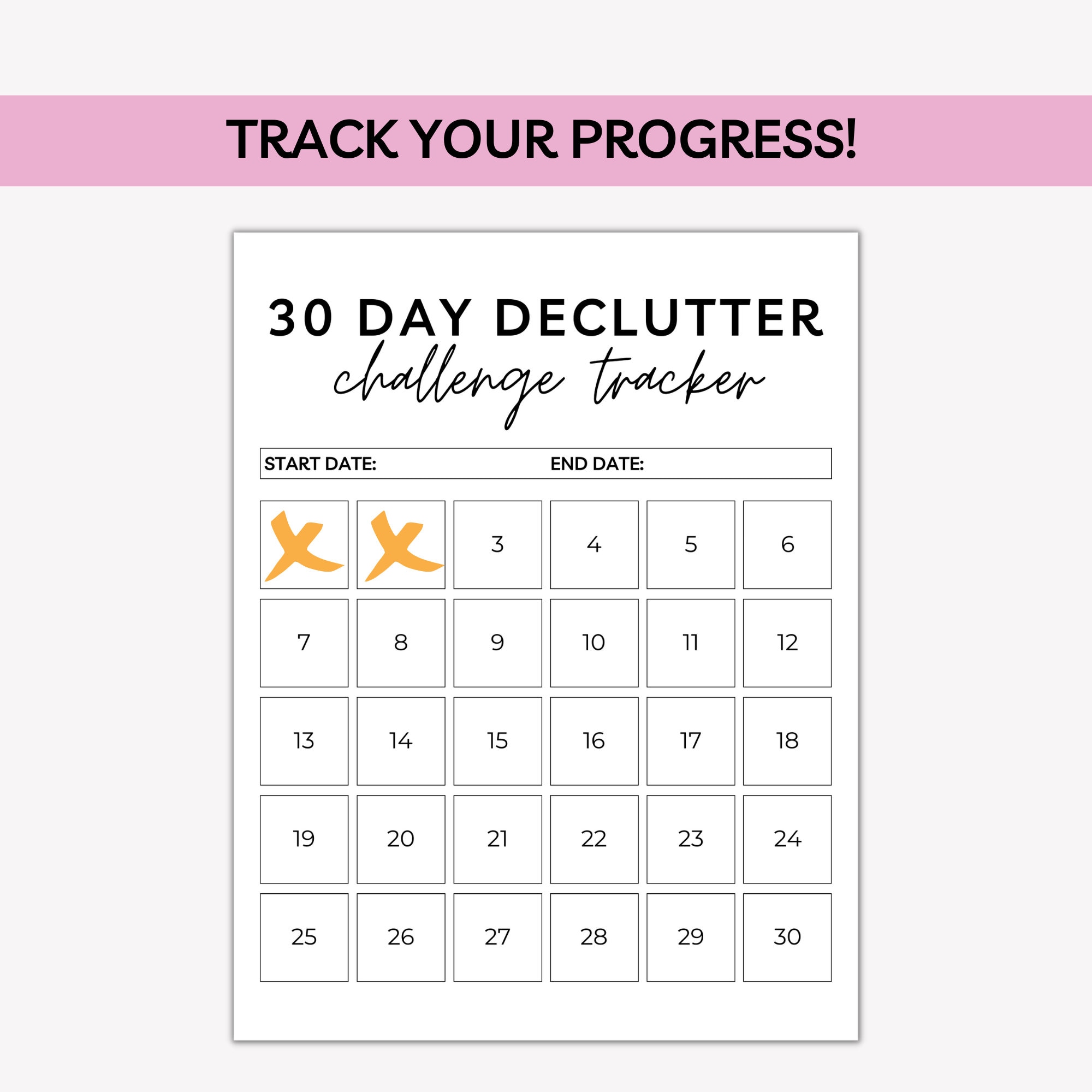 Printable Decluttering Planner - 30 Day Challenge, Ultimate Checklist ...